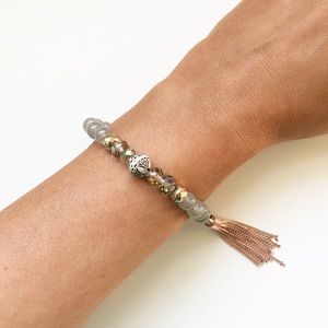 Express | Jewelry | Express Beaded Rose Gold Tassel Bracelet Set | Poshmark